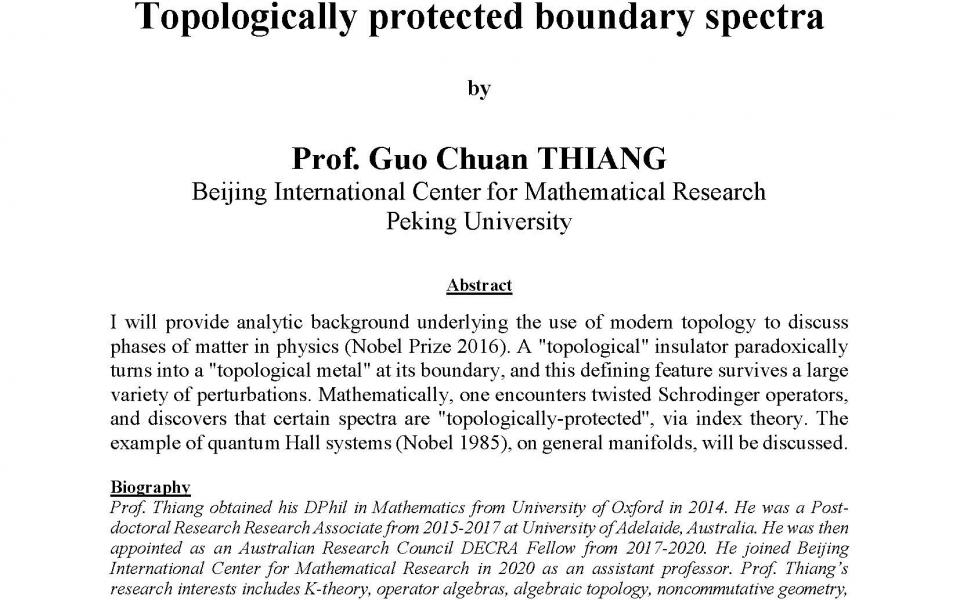 Department of Mathematics - Seminar on Pure Mathematics - Topologically ...