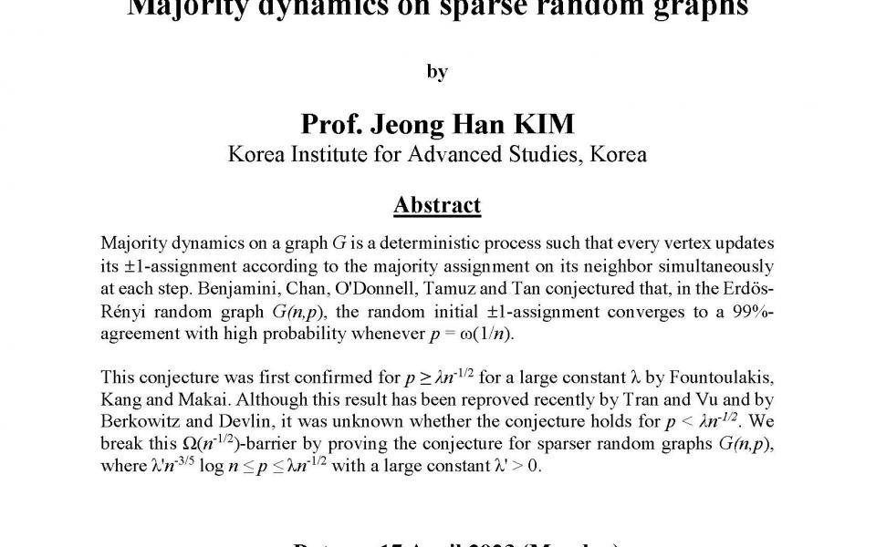 Department of Mathematics - Seminar on Pure Mathematics - Majority ...