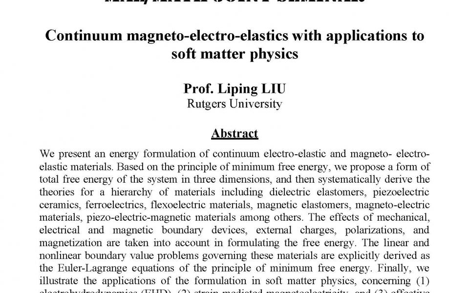 Department of Mathematics - MAE/MATH Joint Seminar - Continuum magneto ...