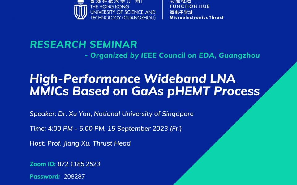 Public Research Seminar by Microelectronics Thrust, Function Hub, HKUST ...