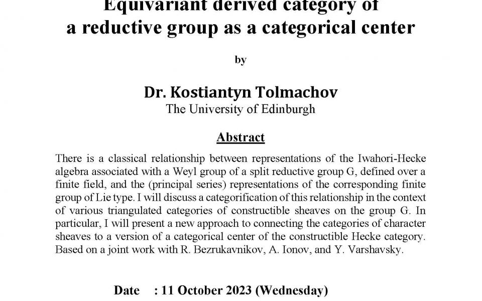 Department of Mathematics - Algebra and Geometry Seminar - Equivariant ...