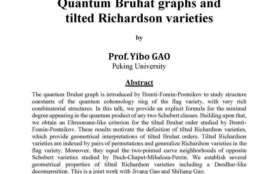 Department of Mathematics - Algebra and Geometry Seminar - Quantum ...