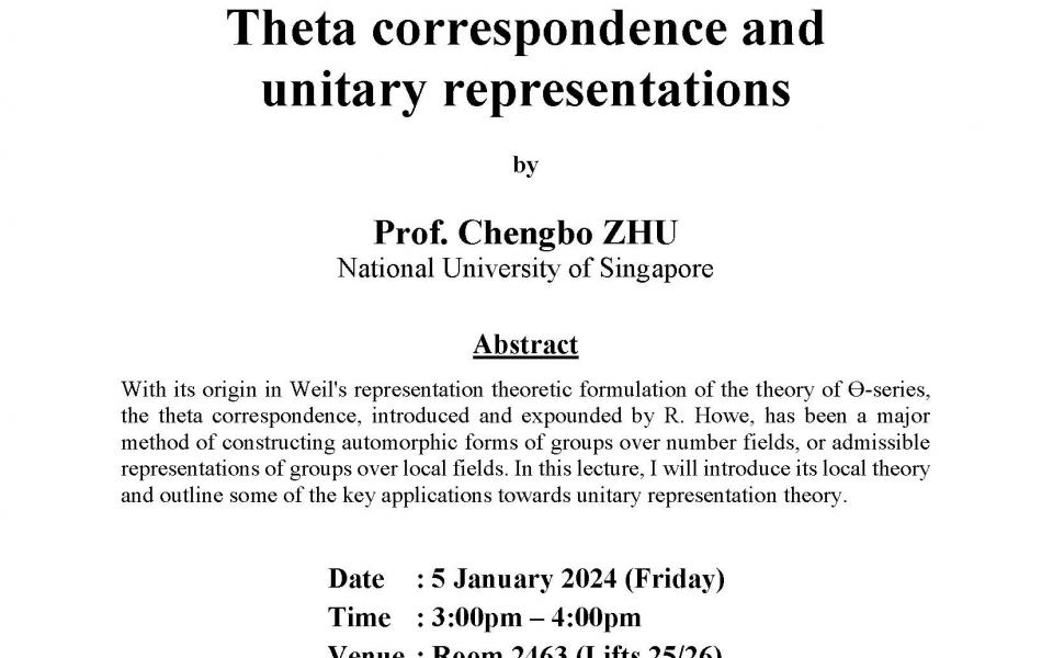 Department of Mathematics - Seminar on Pure Mathematics - Theta ...