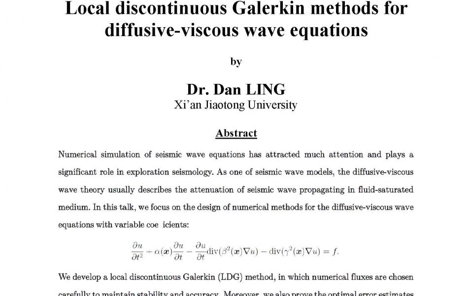 Department of Mathematics - Seminar on Scientific Computation - Local ...