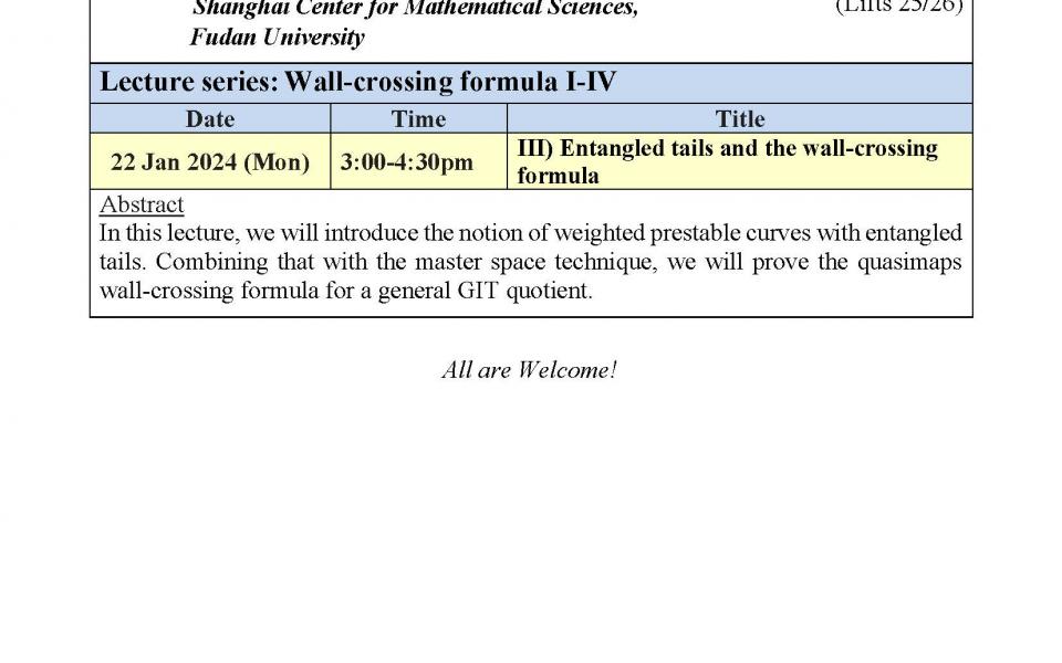 Department of Mathematics - Algebra and Geometry Seminar - Wall ...