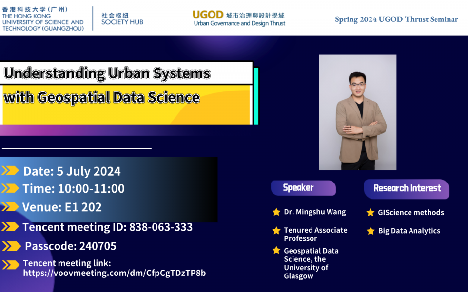 UGOD Seminar | Understanding Urban Systems with Geospatial Data Science ...
