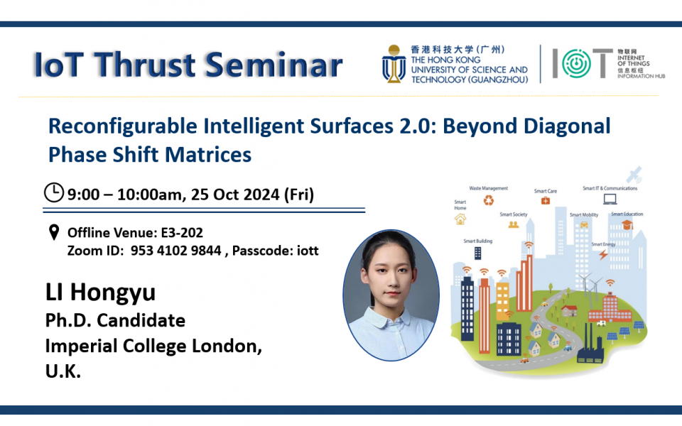 IoT Thrust Seminar | Reconfigurable Intelligent Surfaces 2.0: Beyond Diagonal Phase Shift ...