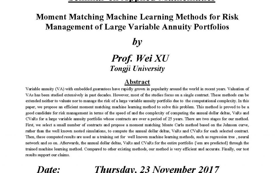 Seminar on Applied Mathematics - Moment Matching Machine Learning ...