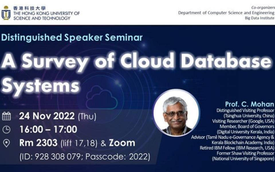 Distinguished Speaker Seminar - A Survey of Cloud Database Systems ...