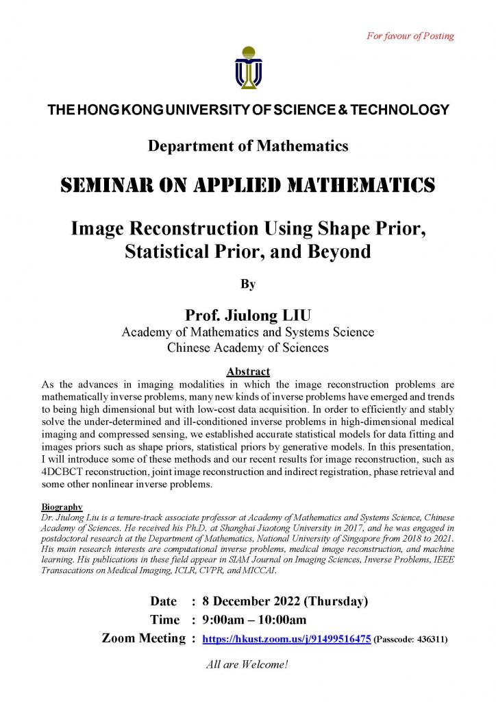 Department of Mathematics - Seminar on Applied Mathematics - Image ...