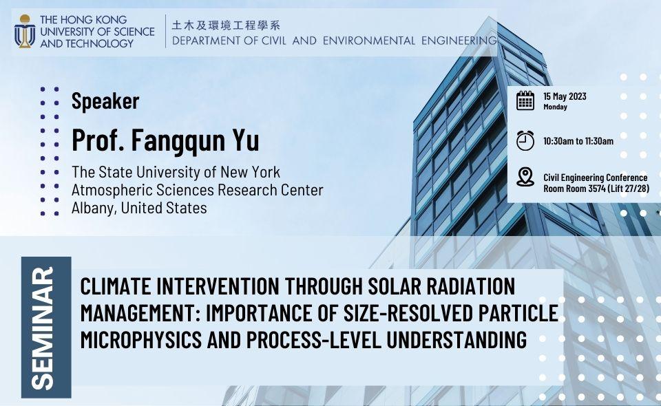 Civil Engineering Departmental Seminar - Climate intervention through ...