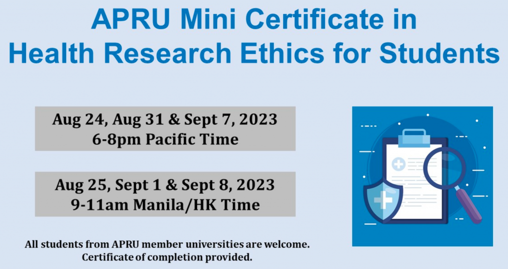 APRU Mini Certificate in Health Research Ethics for Students ...