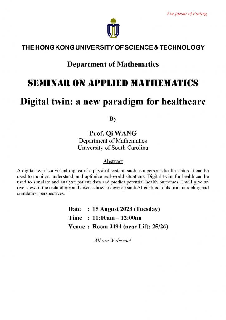 Department of Mathematics - Seminar on Applied Mathematics - Digital ...