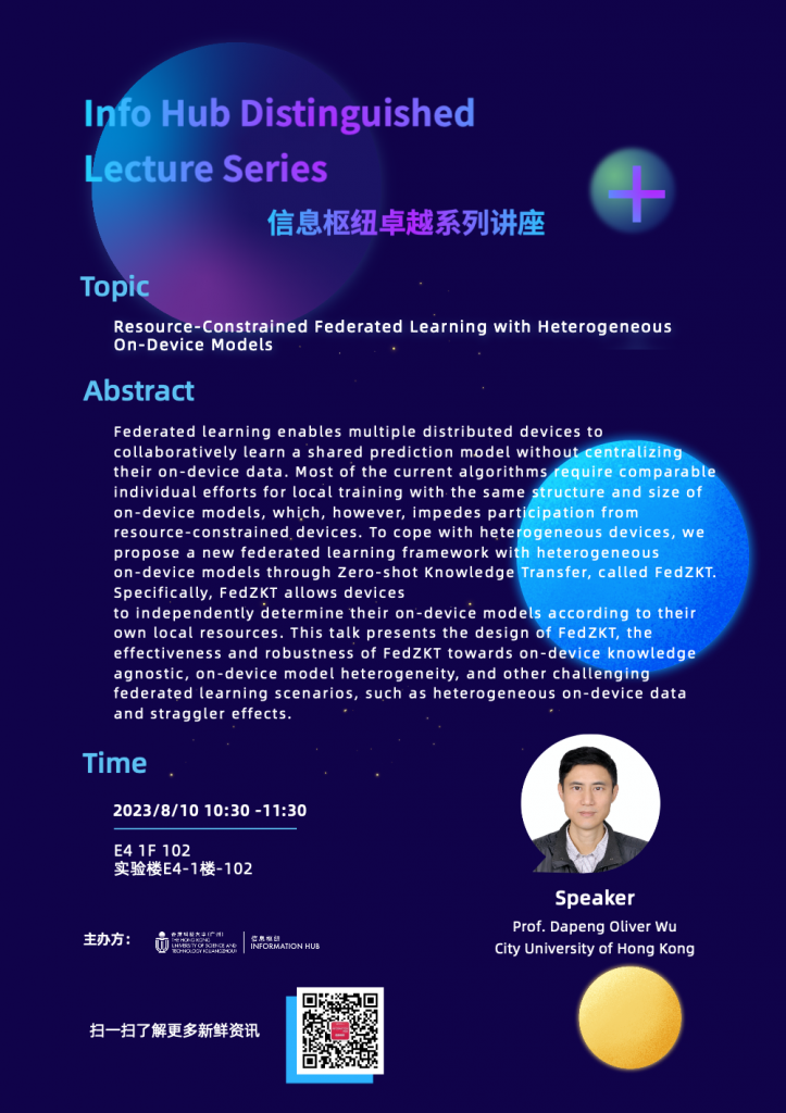 Info Hub Distinguished Lecture Series Resource Constrained Federated Learning With