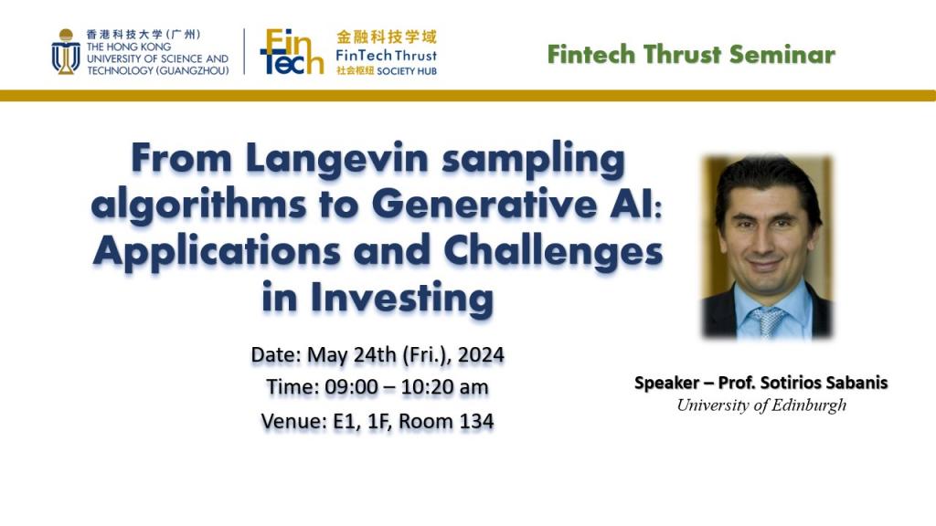 FINTECH THRUST SEMINAR | From Langevin sampling algorithms to ...