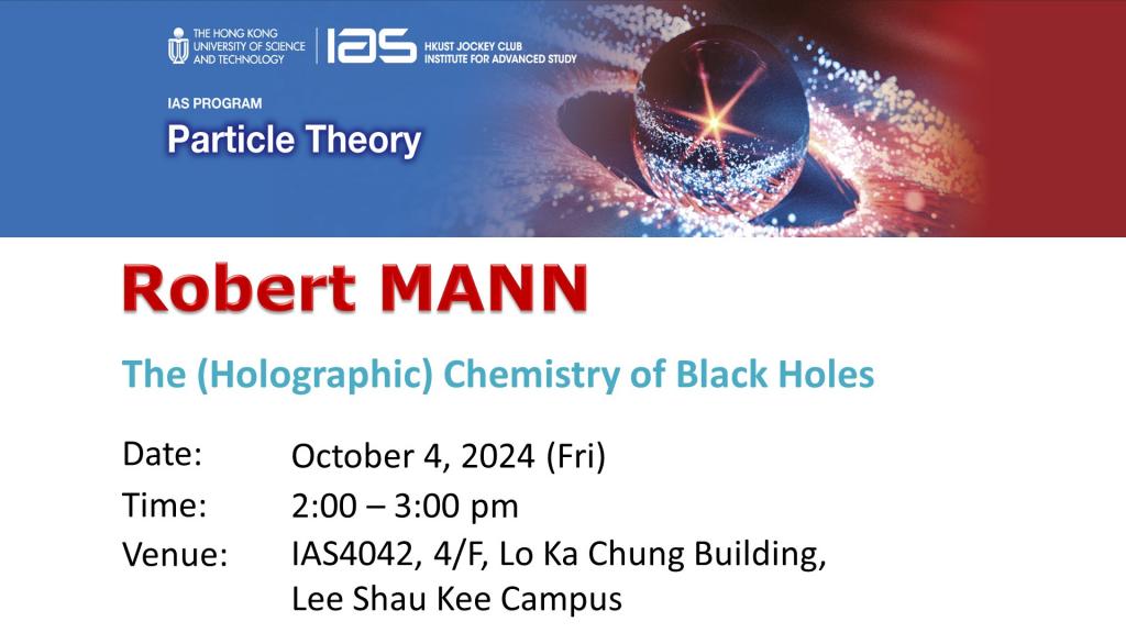 IAS Program on Particle Theory - The (Holographic) Chemistry of Black ...