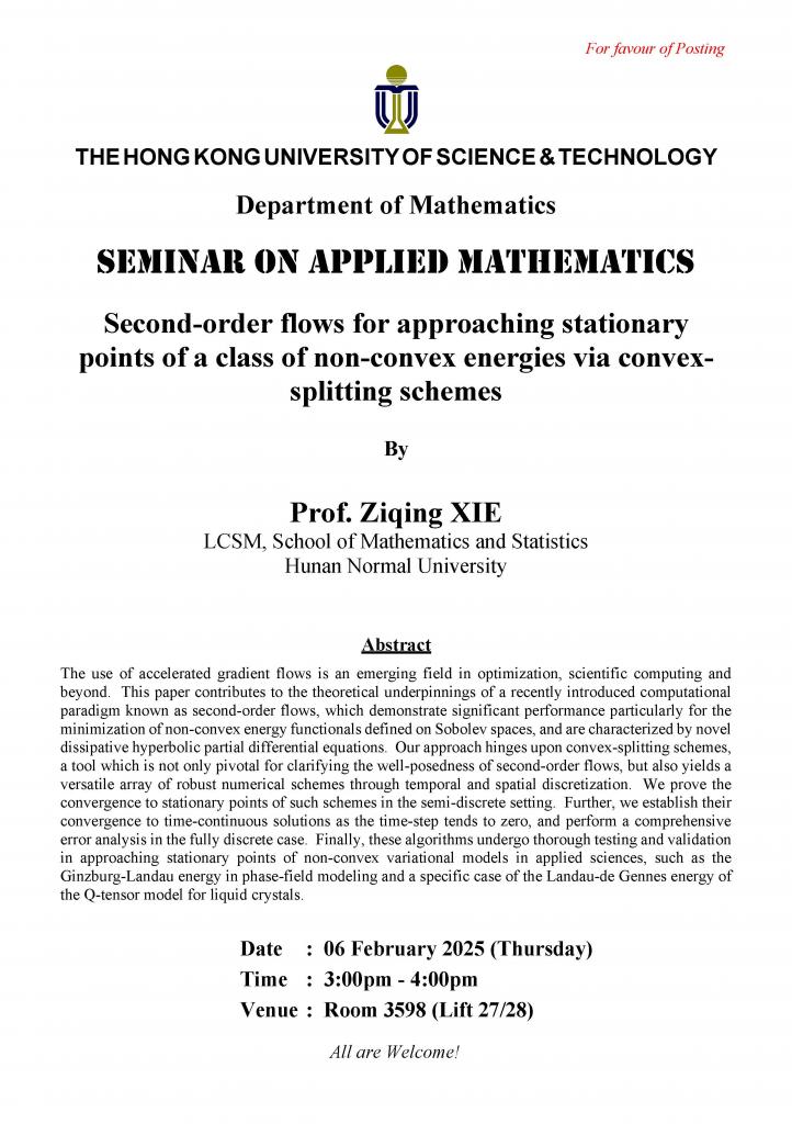Department of Mathematics - SEMINAR ON APPLIED MATHEMATICS - Second ...