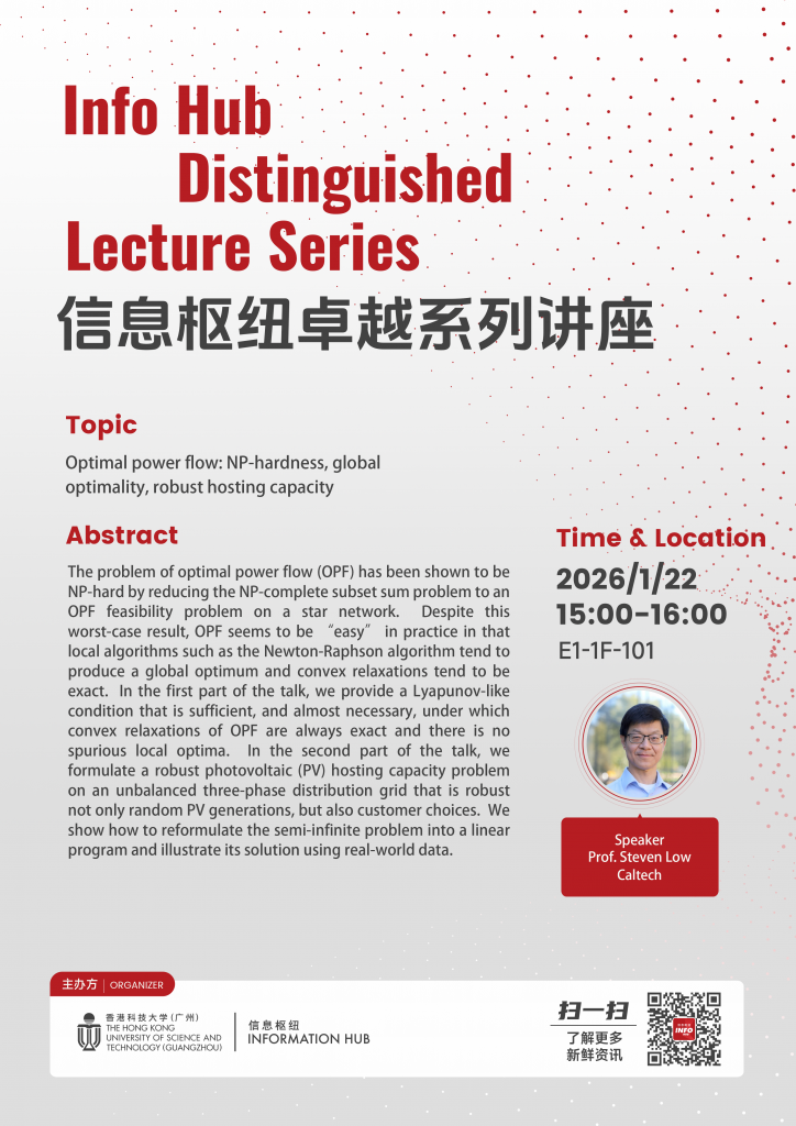 Information Hub Distinguished Lecture Series - Optimal power flow: NP ...