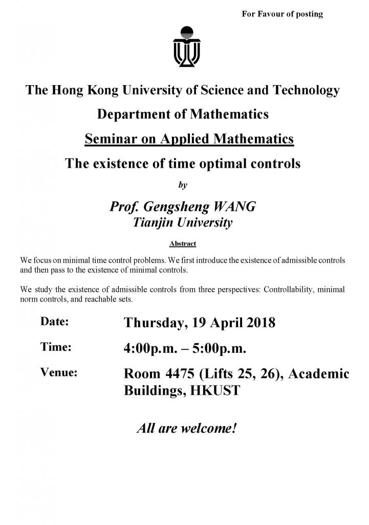 Math Department Seminar on Applied Mathematics - The existence of time ...
