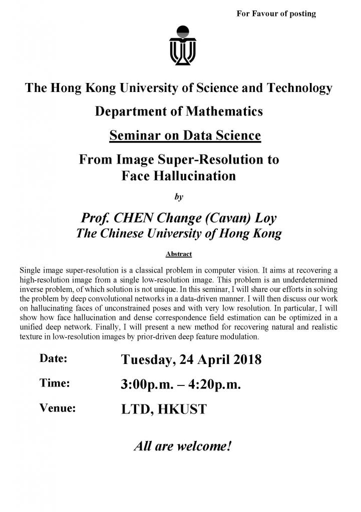 Math Department Seminar on Data Science - From Image Super-Resolution ...