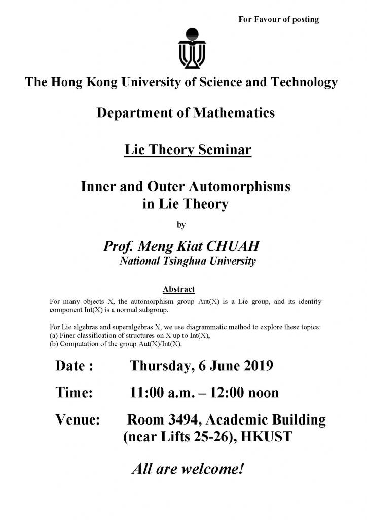 Lie Theory Seminar - Inner and Outer Automorphisms in Lie Theory ...